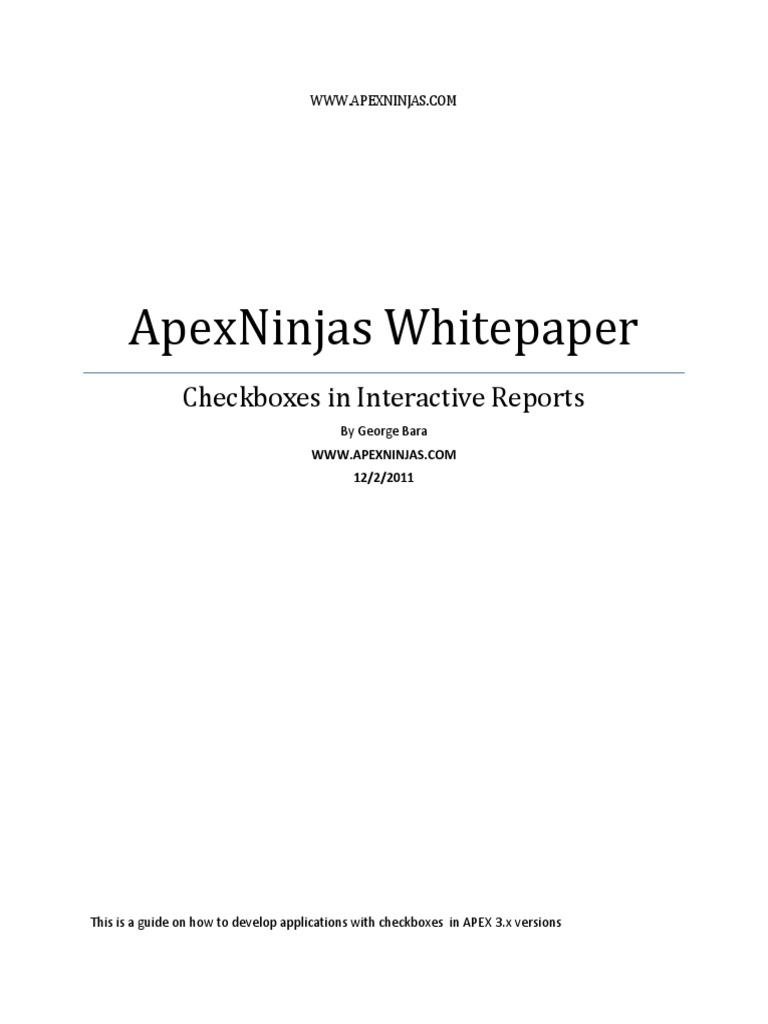 Checkboxes in Interactive Reports | PDF | Java Script | J Query