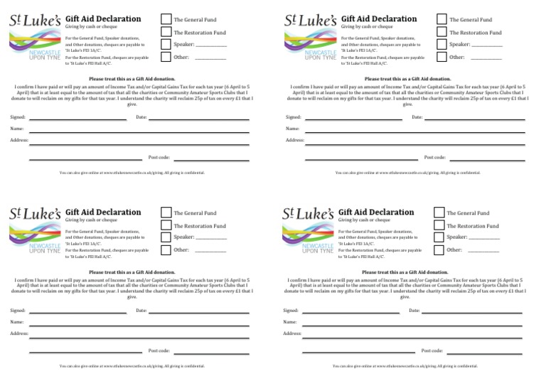 Gift Aid Declaration Gift Aid Declaration | PDF | Donation | Taxes