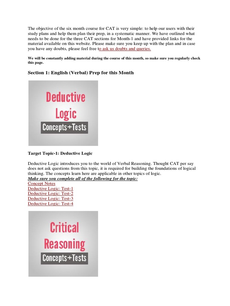 Section 1: English (Verbal) Prep For This Month: o Ask Us Doubts and ...