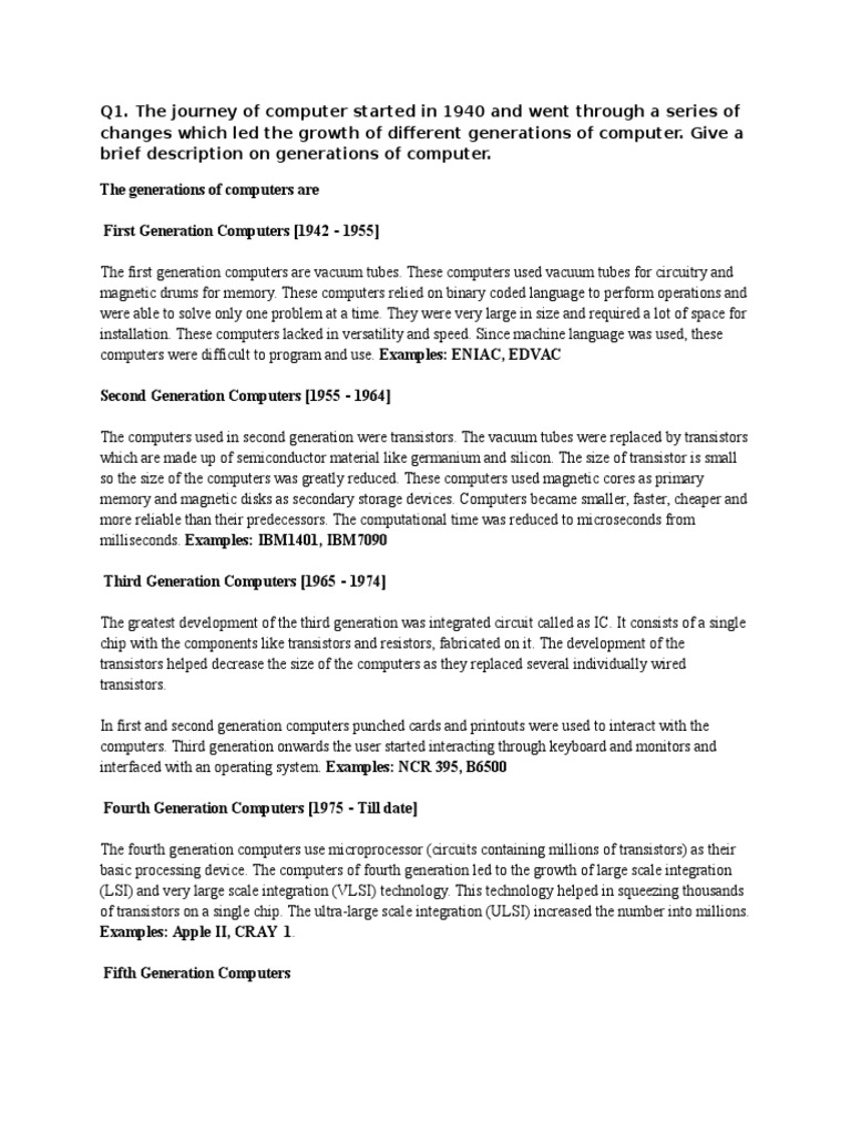 Generations of Computers: An Overview of the Evolution of Computer ...