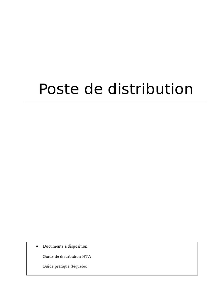 Types de postes de distribution électrique | PDF | Ordinateurs