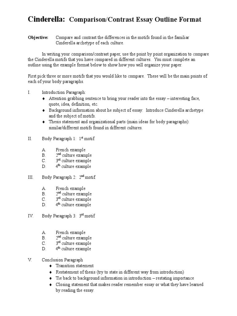 Cinderella Motifs: Compare and Contrast | PDF | Essays | Writing