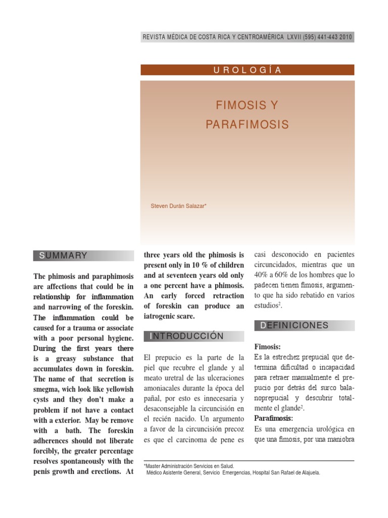 Fimosis y Parafimosis | PDF | Ciencia y matemáticas