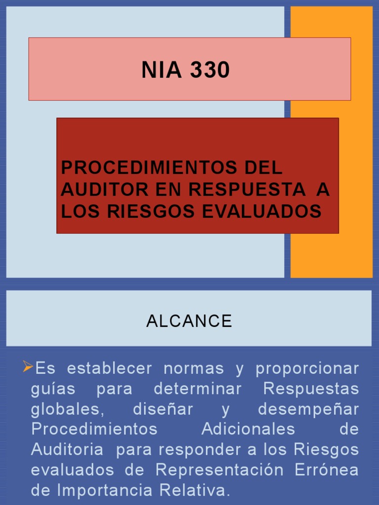 Diapositiva Nia 330 | PDF | Contralor | Sicología