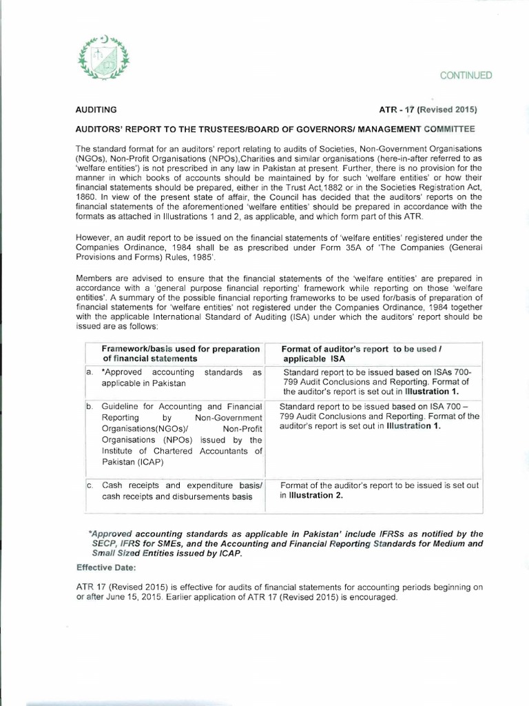 ATR-17 (2015 Revised) | PDF | Financial Audit | Audit