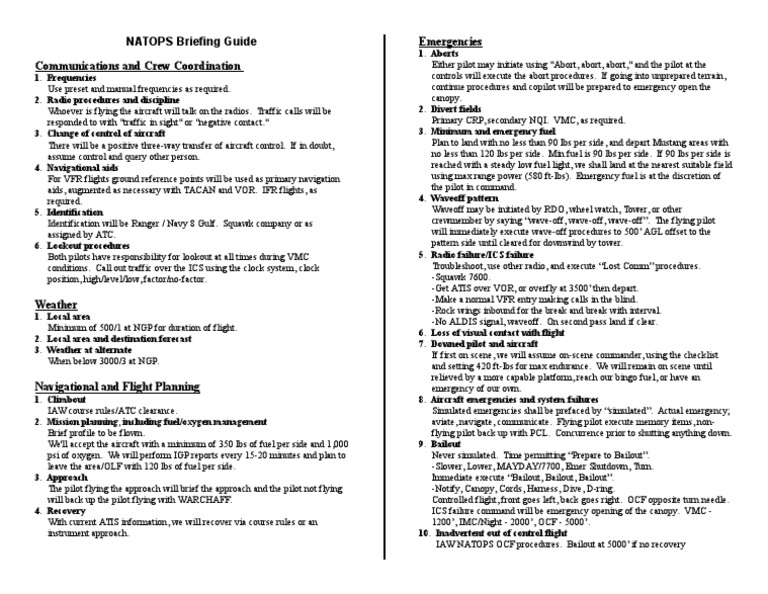NATOPS Briefing Guide | Download Free PDF | Instrument Flight Rules ...