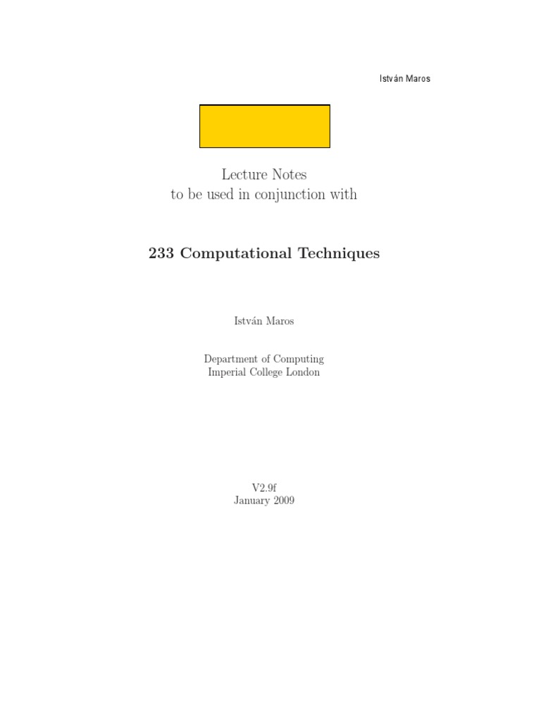 Computational Techniques Download Free Pdf Eigenvalues And Eigenvectors Linear Subspace