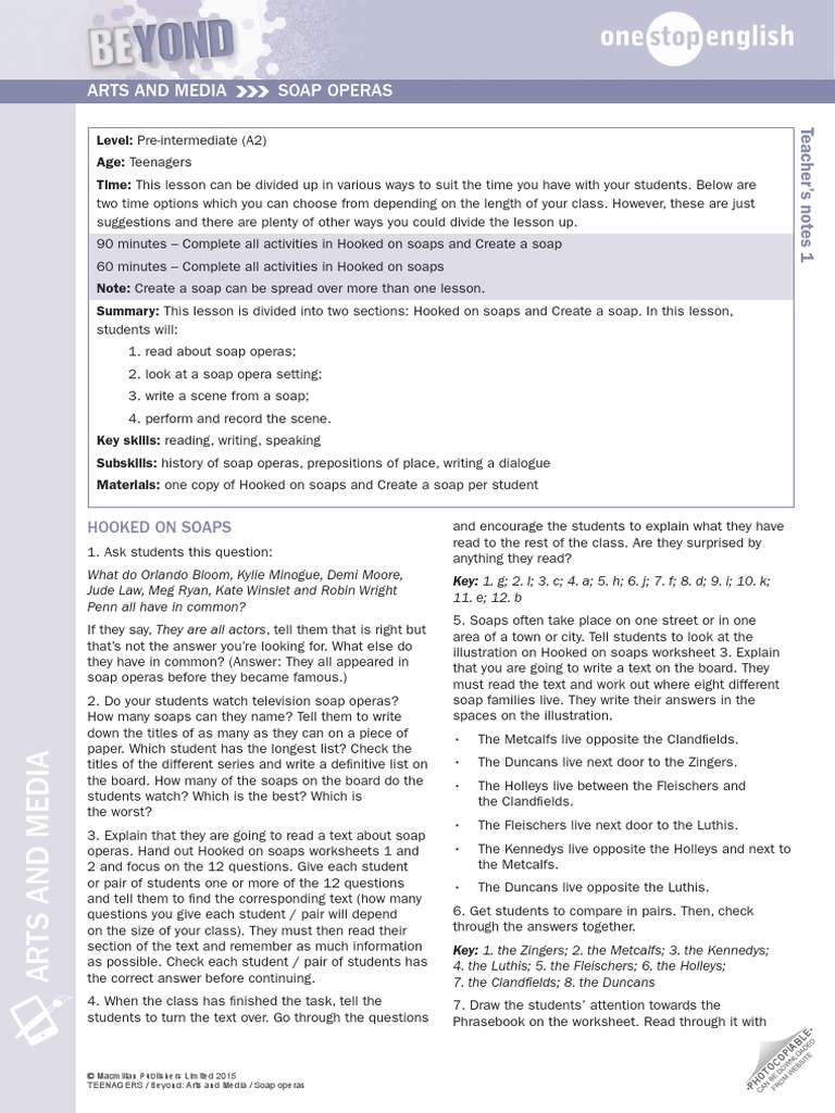 Beyond Arts and Media Soap Operas | PDF | Soap Opera | Adolescence