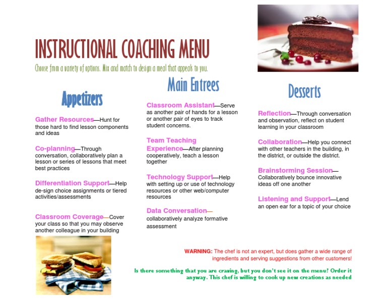 Instructional Menu | PDF
