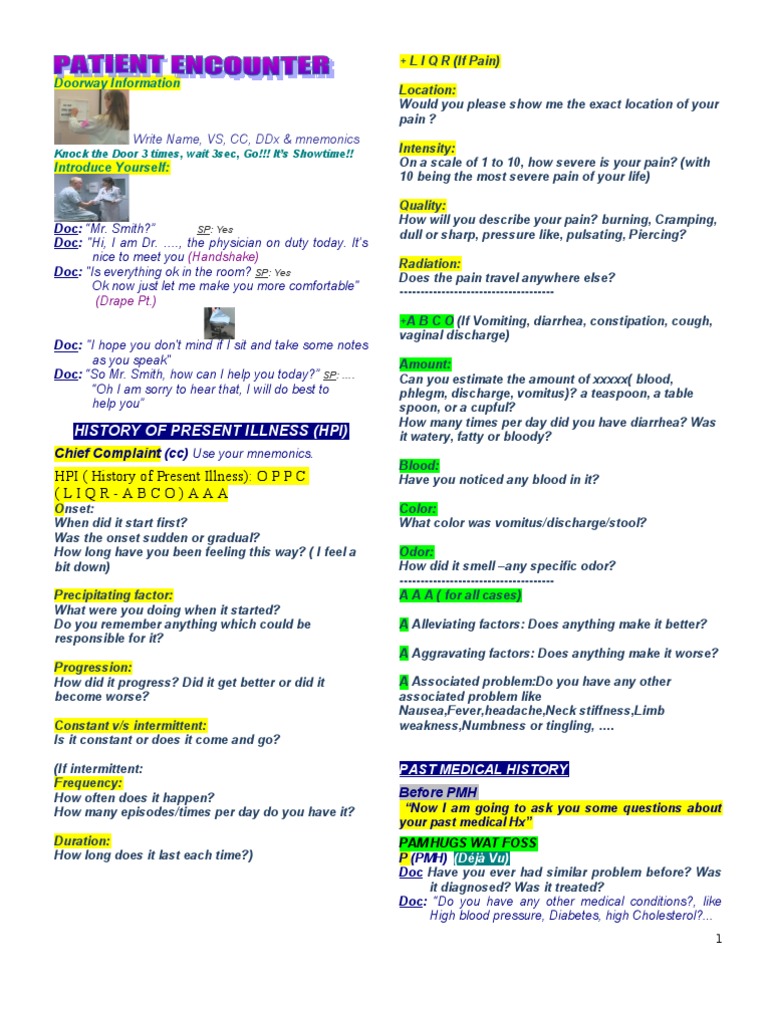 Usmle CS Patient HX Taking | PDF | Medical Specialties | Clinical Medicine