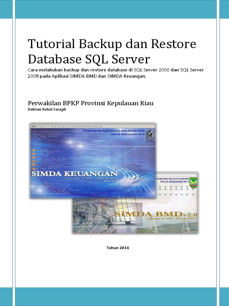 Tutorial Restore Dan Backup - Database Ke Microsoft SQL Server-Libre | PDF | Pengelolaan ...