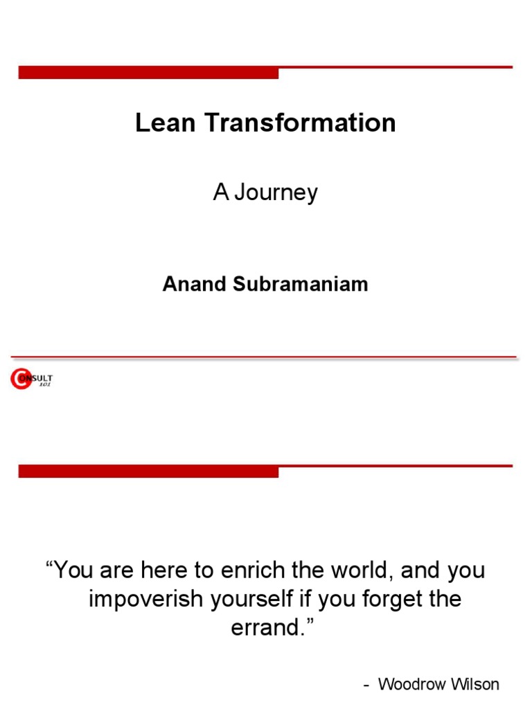 Lean Transformation A Journey | PDF | Lean Manufacturing | Strategic ...