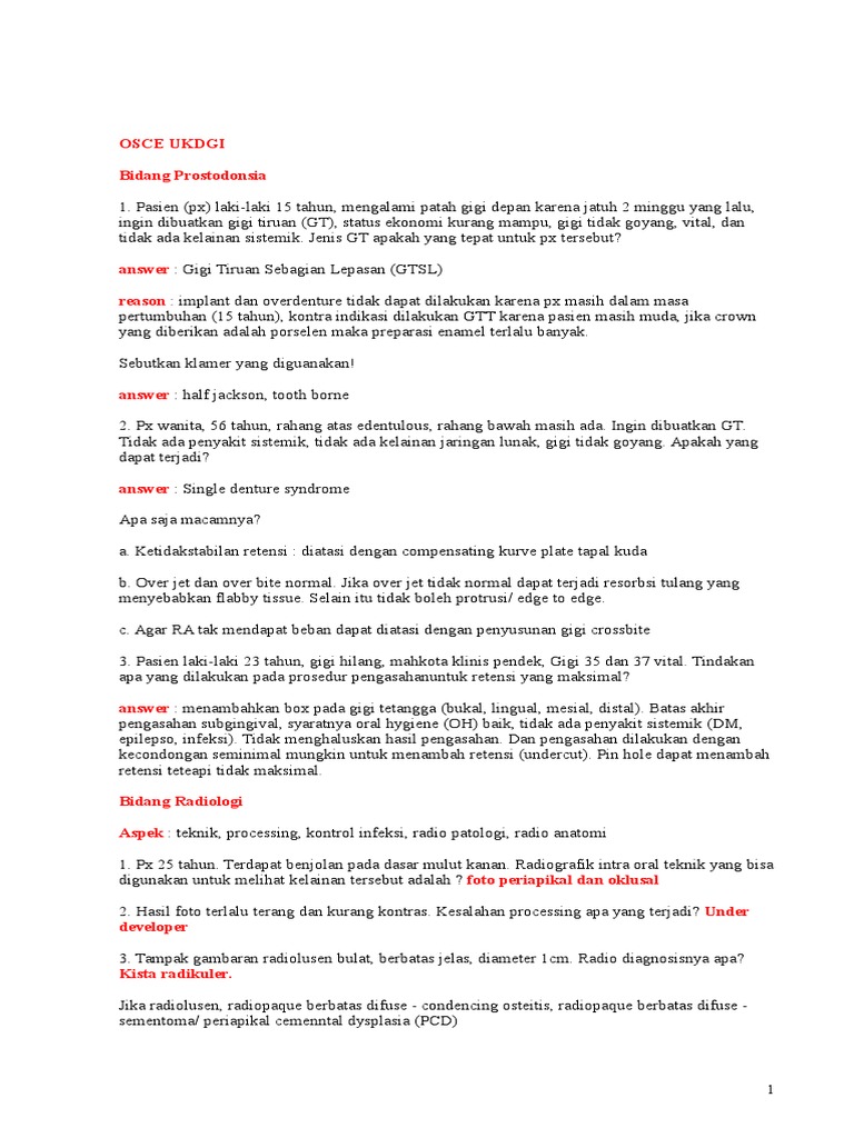 Contoh Soal Ukdgi OSCE | PDF