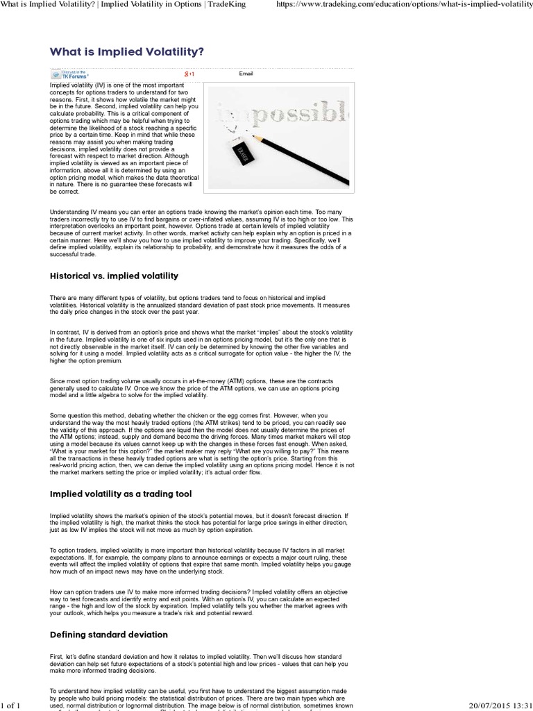 Understanding Implied Volatility in Trading | PDF | Implied Volatility ...
