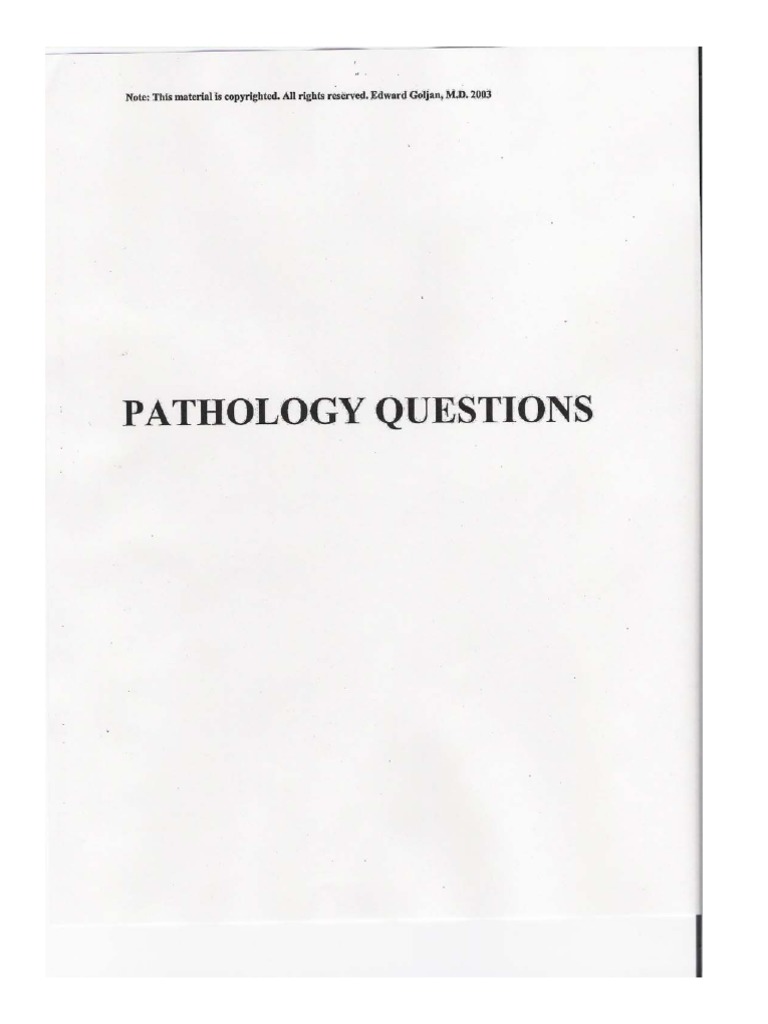 USMLE Step 1. Goljan Pathology Questions | PDF