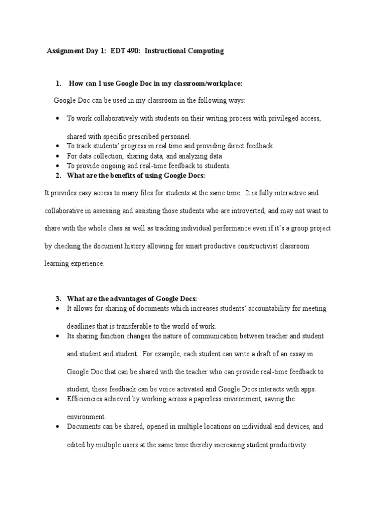 Using Google Docs in Education | PDF