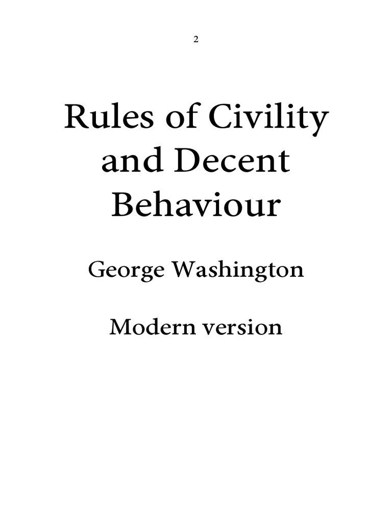 Rules of Civility Modern Version | PDF | Self-Improvement