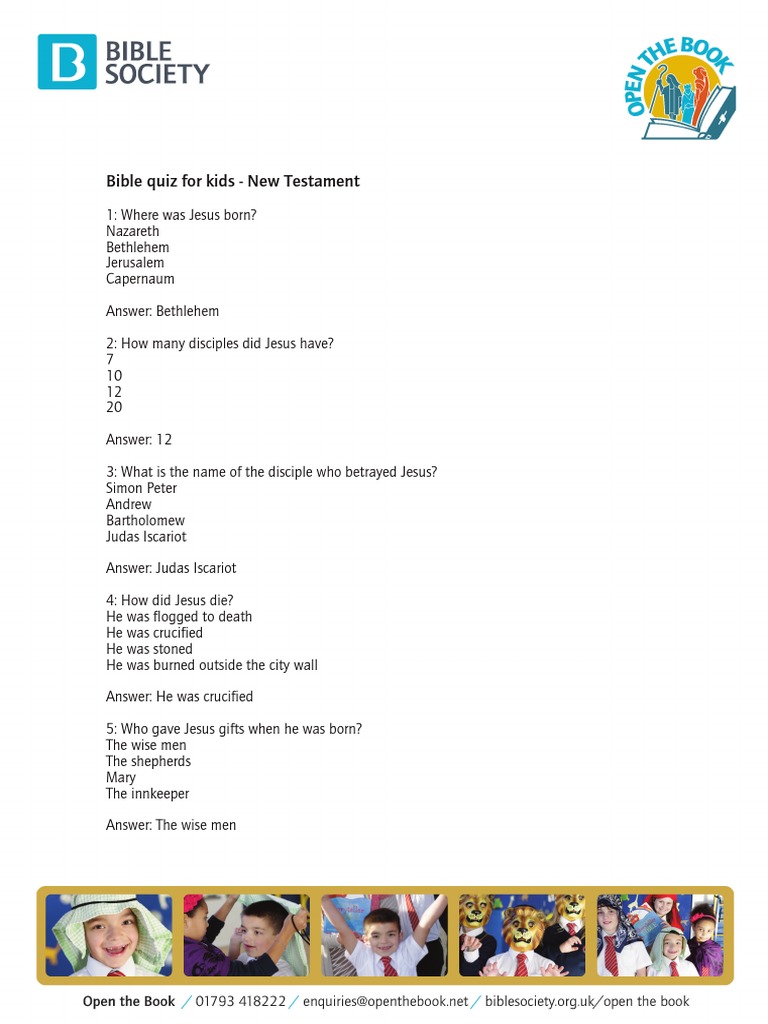 Open The Book-Bible Quiz Children | PDF | Paul The Apostle | Saint Peter