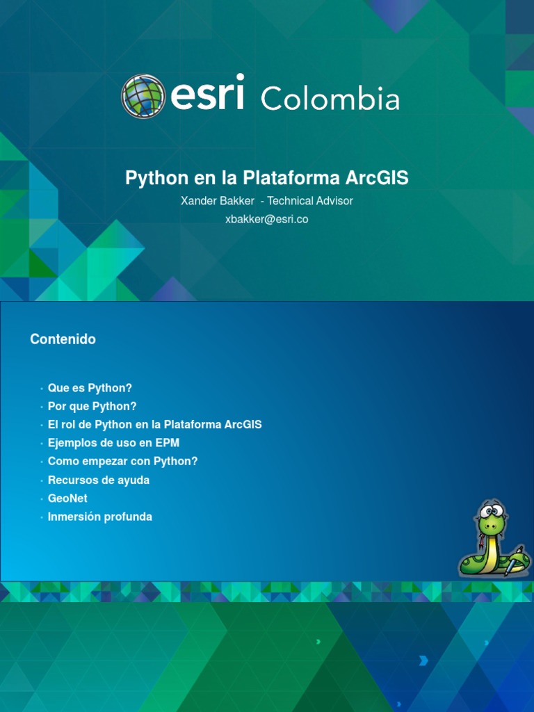 Python en La Plataforma ArcGIS | PDF | Python (lenguaje de programación ...