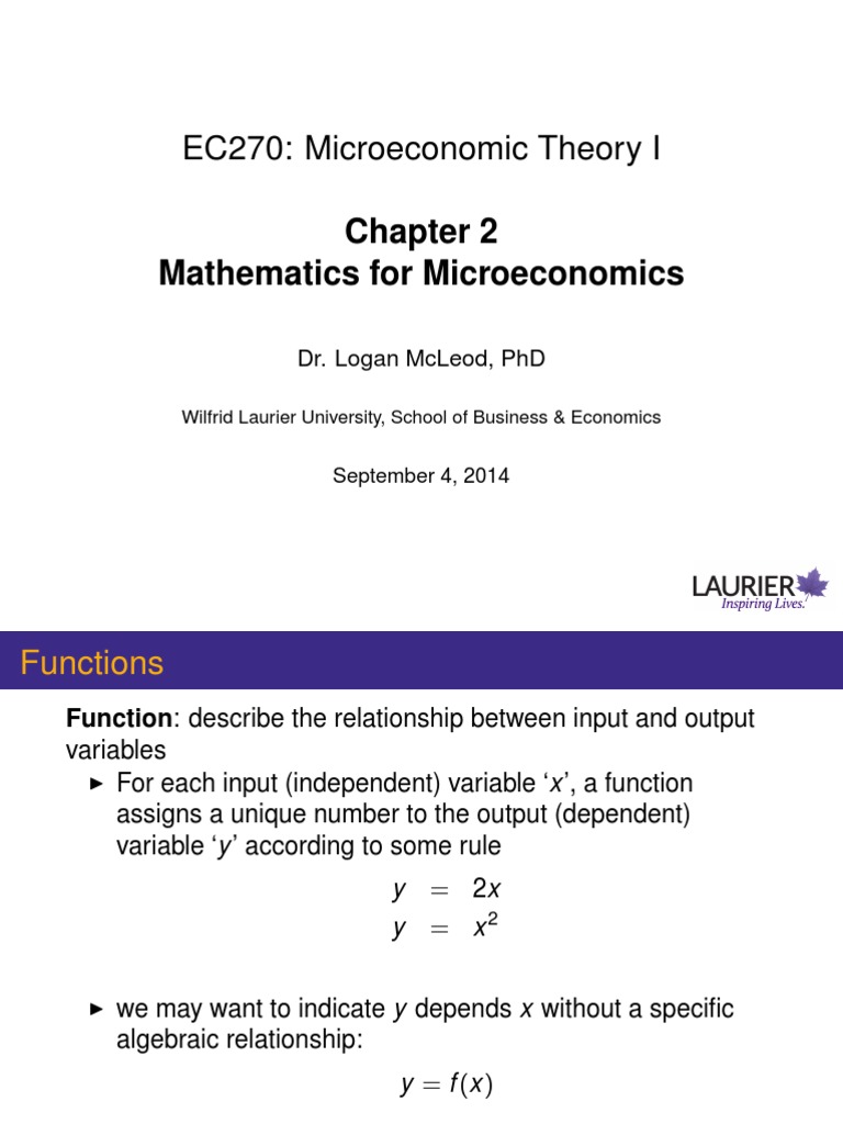 EC270 CH2 Math Lecture Slides WEB | PDF | Mathematical Optimization | Derivative