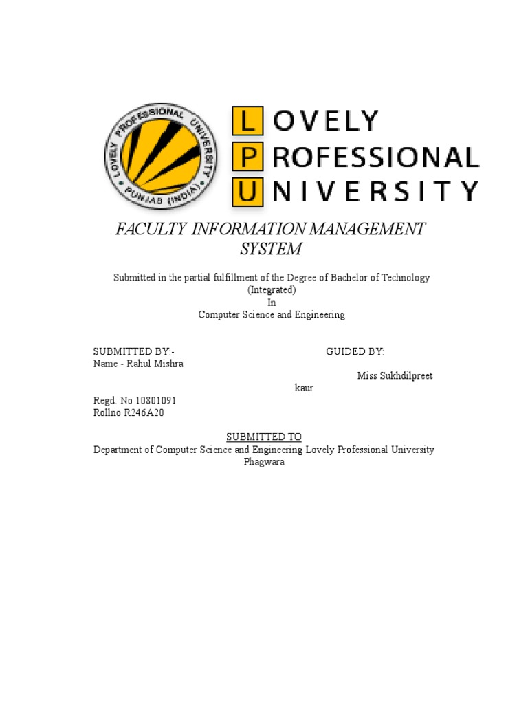 Faculty Information Manage Ment System | PDF | Computer Architecture ...