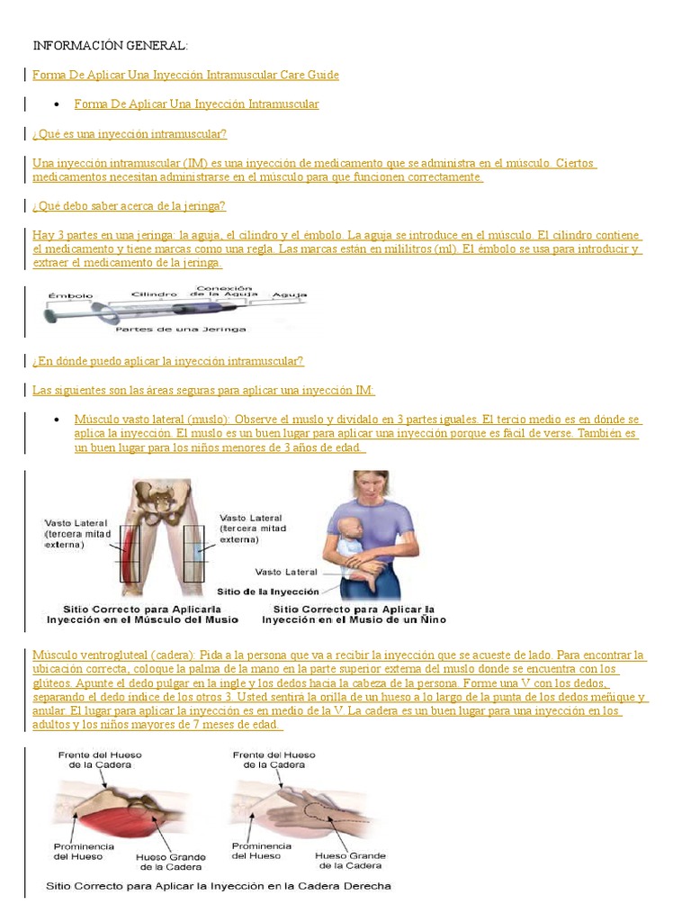 Como Aplicar Una Inyeccion Intramuscular | Inyección (medicina ...
