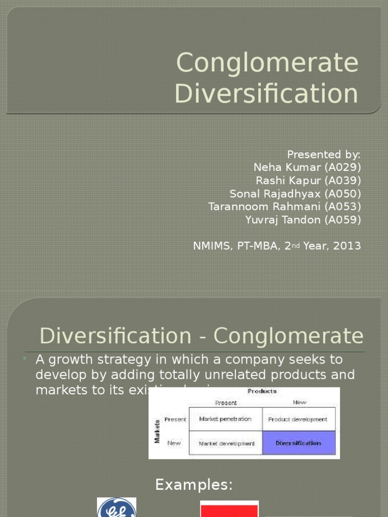 Conglomerate Diversification | PDF | Conglomerate (Company) | Swot Analysis