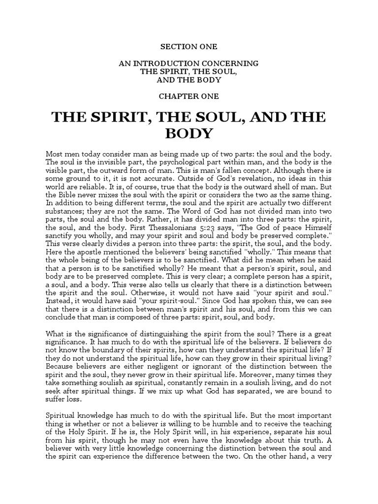 Understanding Spirit, Soul, and Body | PDF | Sacred | Soul