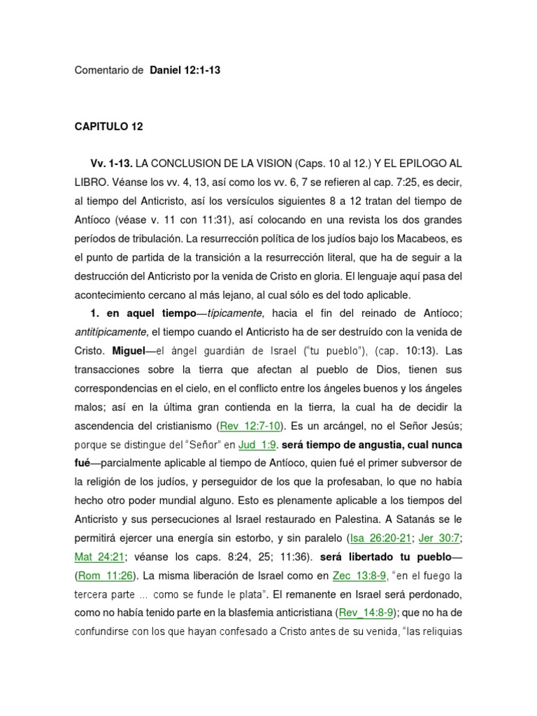 Comentario de Daniel 12 | PDF | La resurrección de Jesús | antecristo