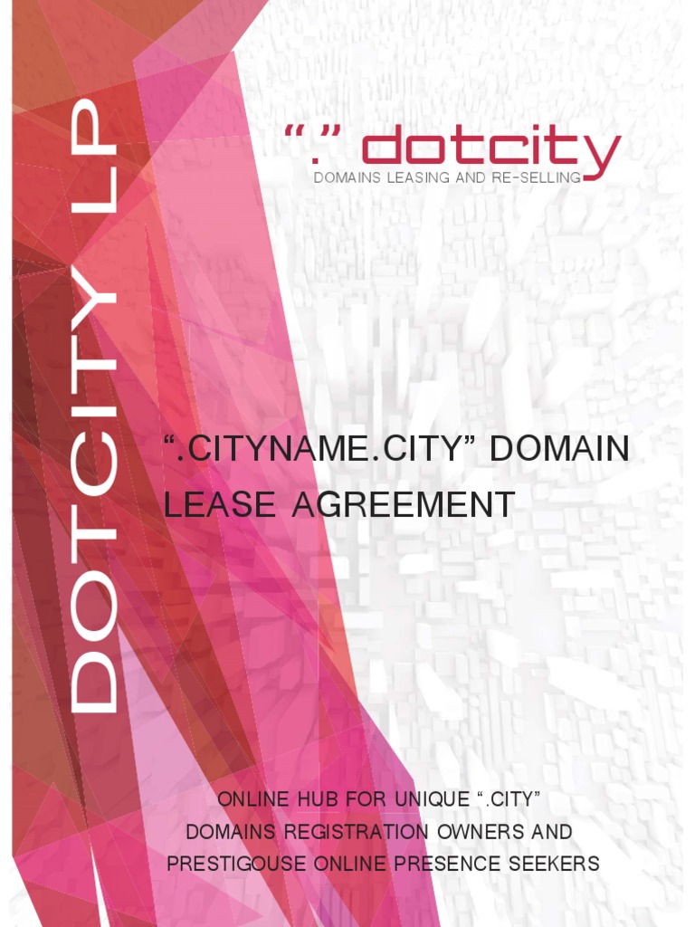 Dotcity LP Domain Lease Draft Agreement | PDF | Lease | Indemnity
