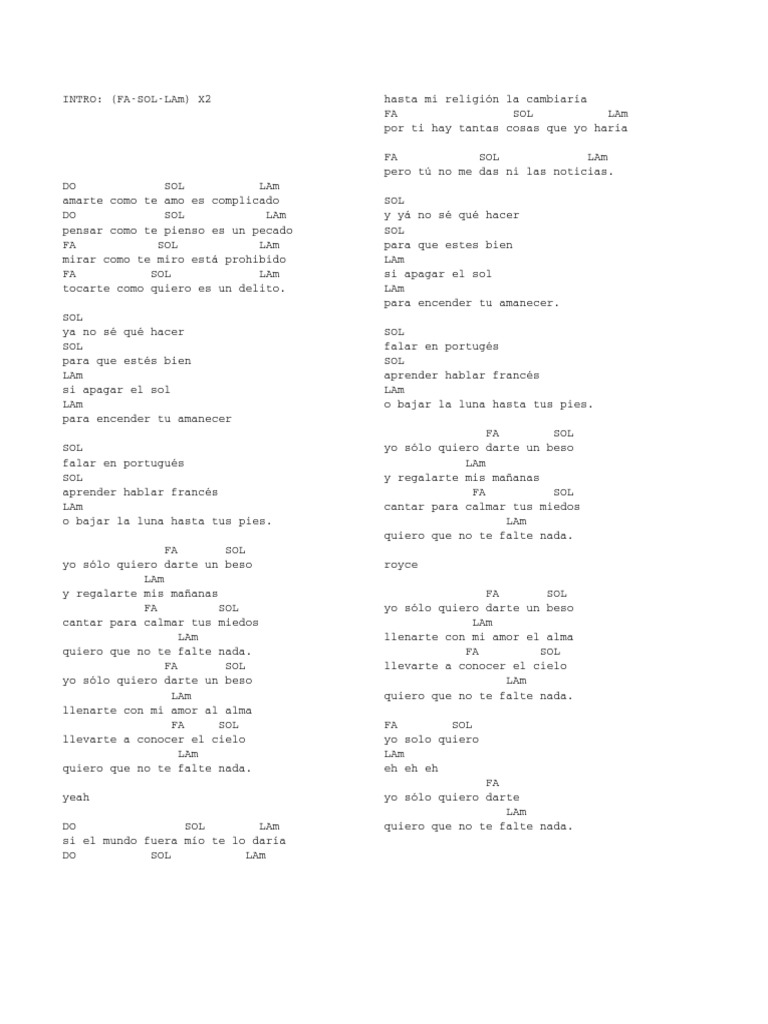 Solo quiero darte un beso | PDF | Poesía