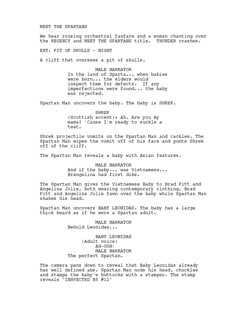 Meet the Spartans Script | Sparta | Leisure