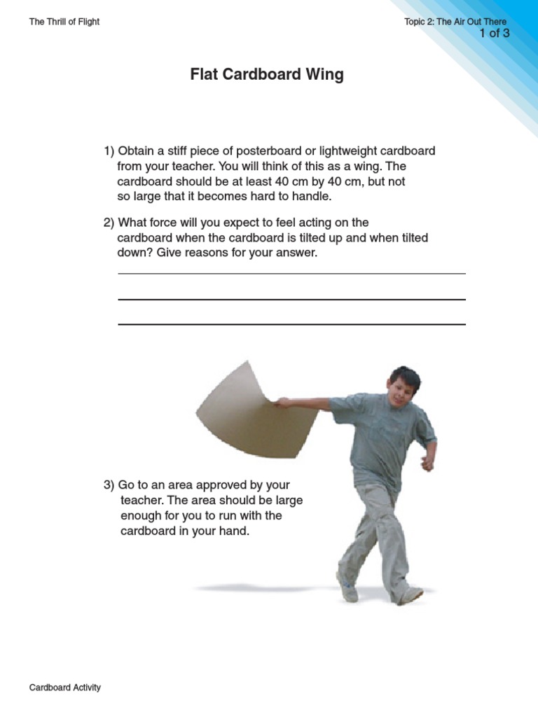 Cardboard Wing Flight Experiment | PDF | Teaching Methods & Materials