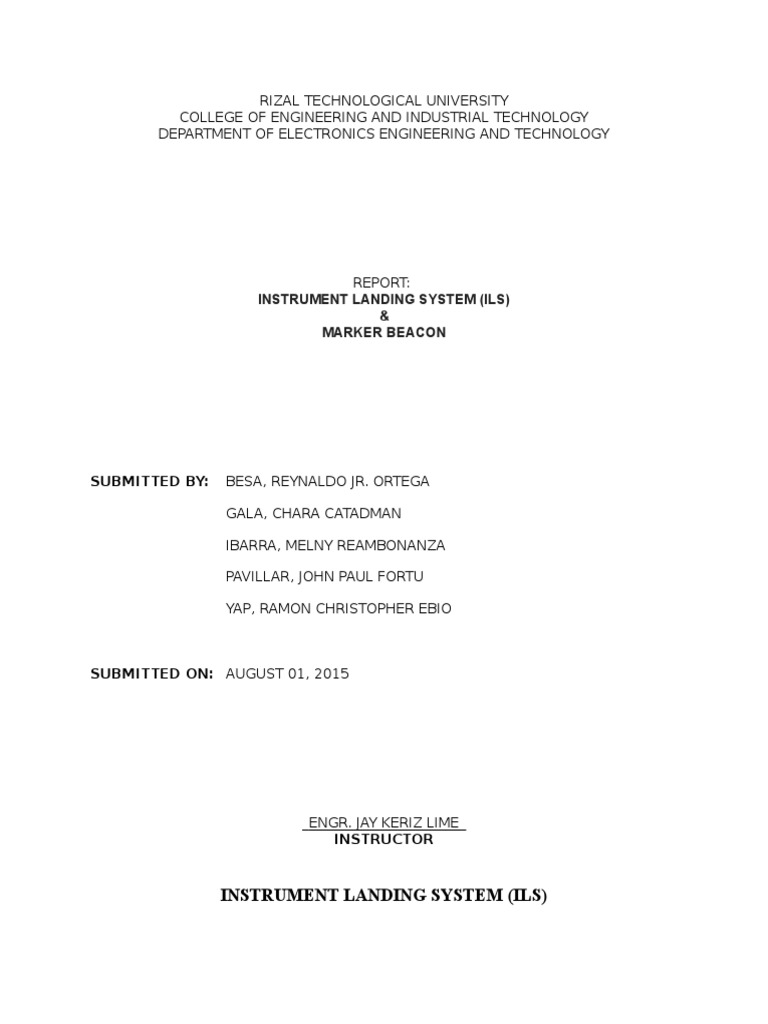 Instrument Landing System Documantation1 | PDF | Avionics | Aviation