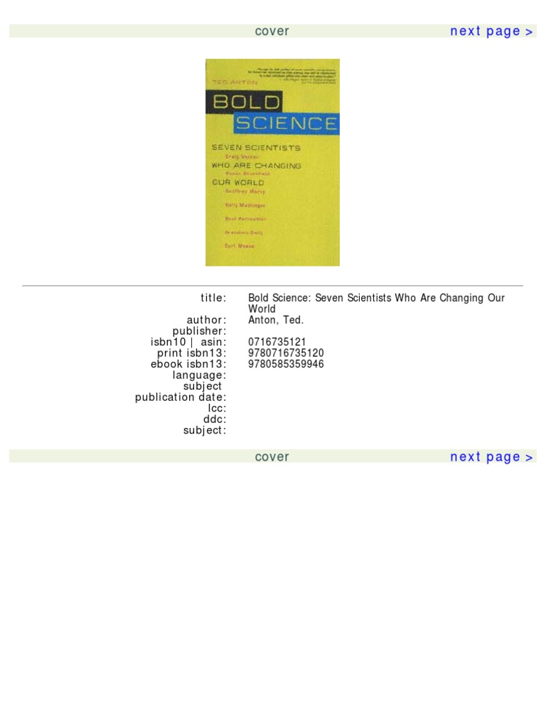Anton - Bold Science Seven Scientists | PDF | James Watson | Gene
