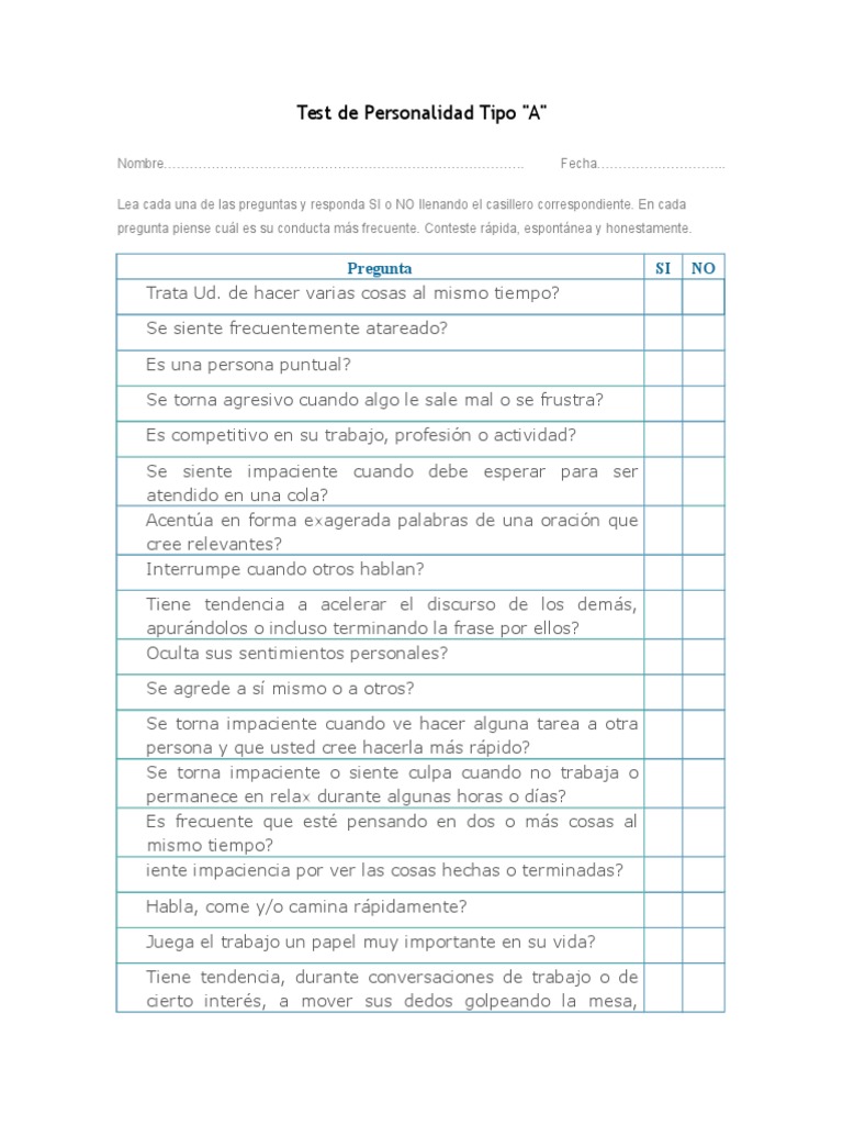 Test De Personalidad Corto Para Imprimir Pdf Actualiz - vrogue.co