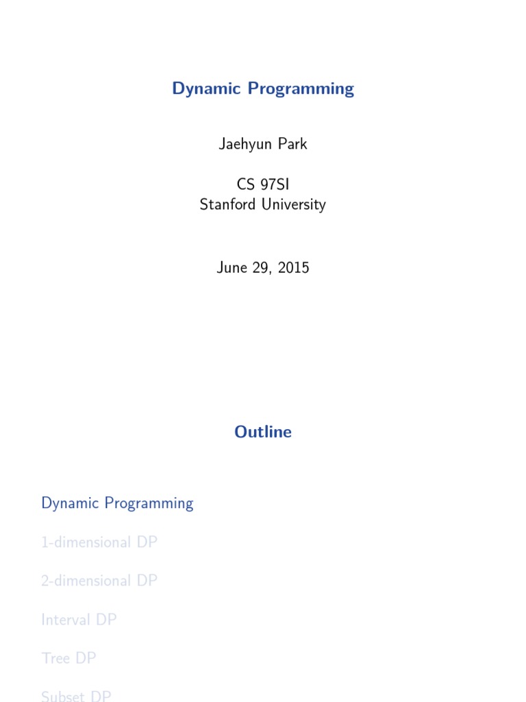 04 Dynamic Programming JG | Download Free PDF | Dynamic Programming | Combinatorics