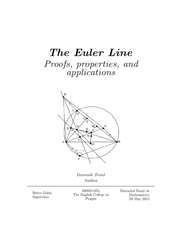 Euler Line PDF | PDF | Triangle | Geometric Shapes