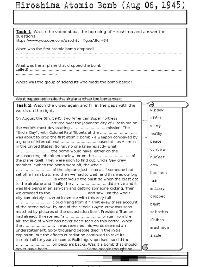 Hiroshima Bombing Video Analysis | PDF | Hiroshima | Nuclear Weapons