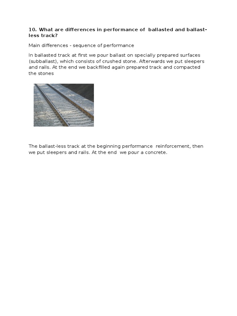 What Are Differences in Performance of Ballasted and Ballast-Less Track ...