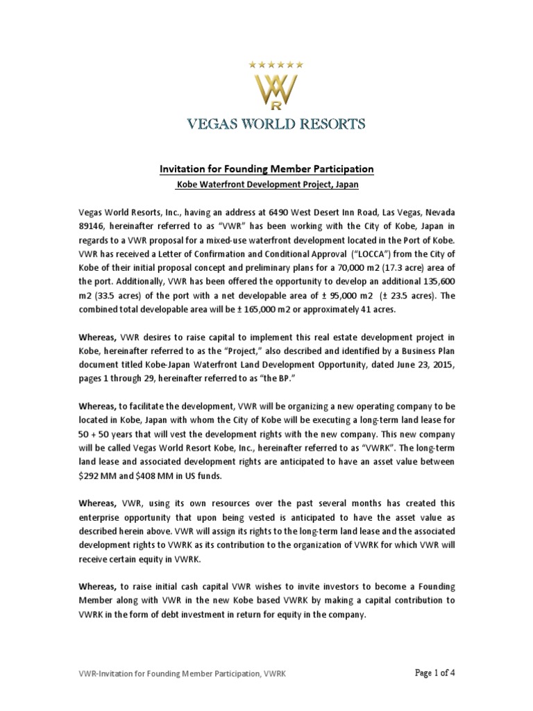 Invitation For Founding Membership Participation, 7-29-2015 | PDF ...