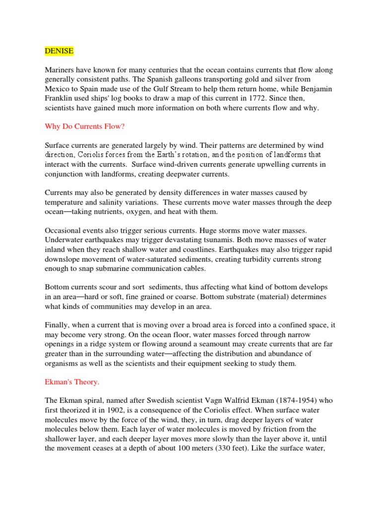 Ocean Currents Final Speech | PDF | Oceans | Atmospheric Circulation
