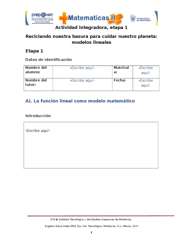 Integradora I Matematicas | PDF | Función (Matemáticas) | Ecuaciones