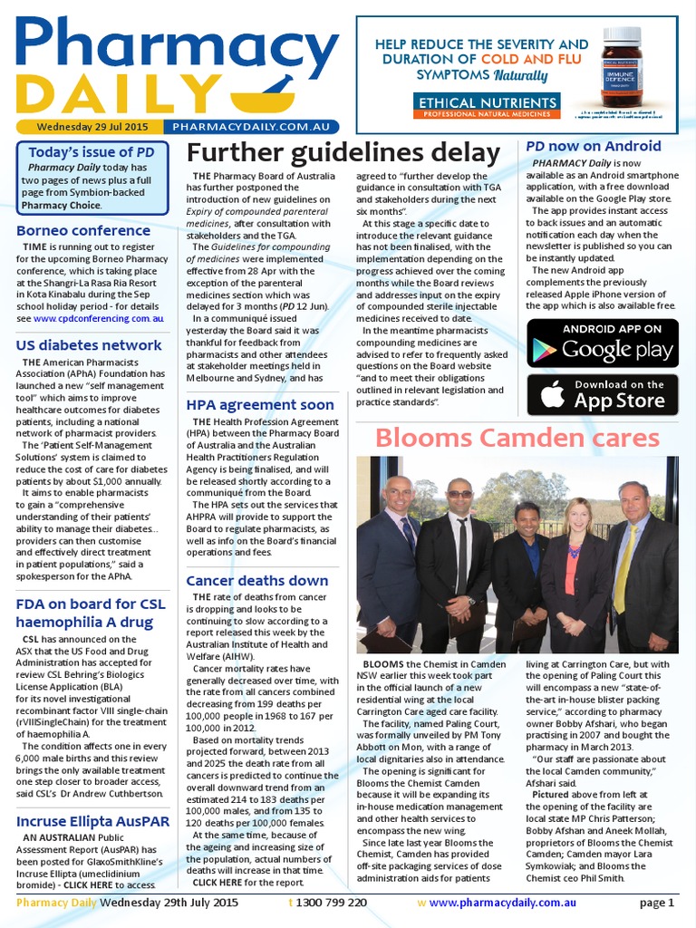 Pharmacy Daily For Wed 29 Jul 2015 - Further Compounding Guidelines ...