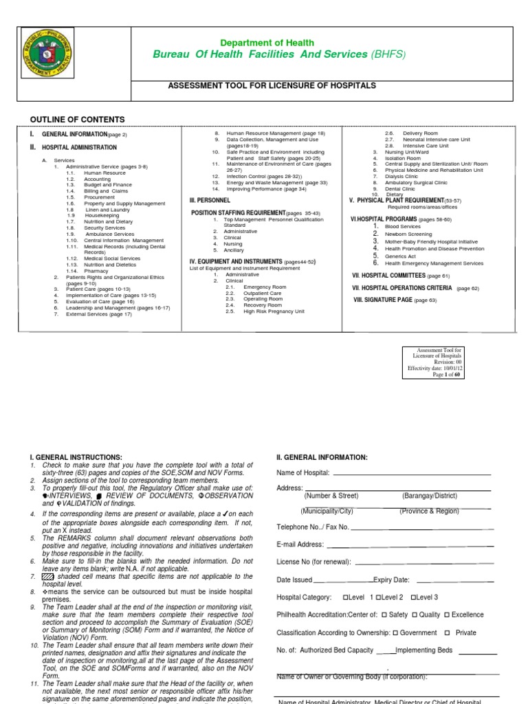 New Assessment Tool For Hospitals | PDF | Medical Record | Infection ...