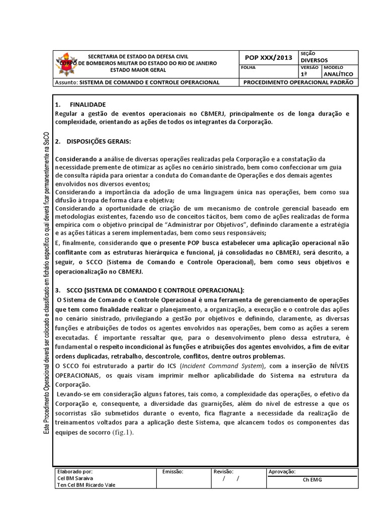 Sistema de Comando e Controle Operacional | PDF | Estado | Planejamento
