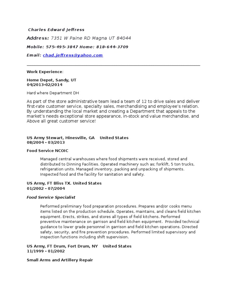 Charles Jeffress: Resume Overview | PDF | Career & Growth | Business