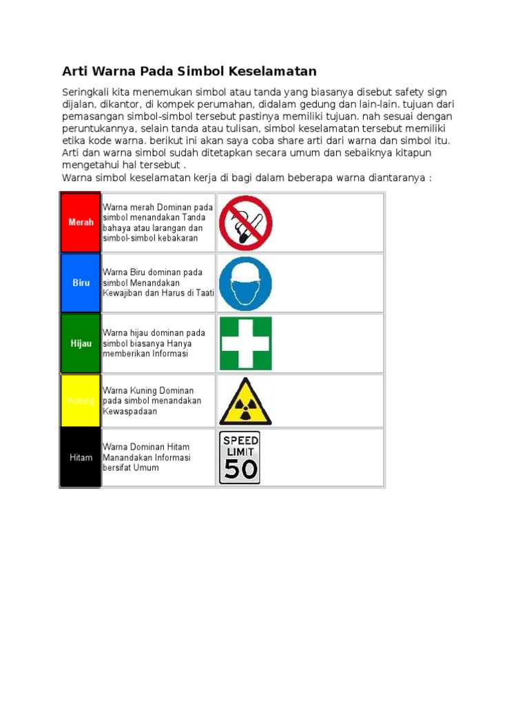 Arti Warna Pada Simbol Keselamatan | PDF