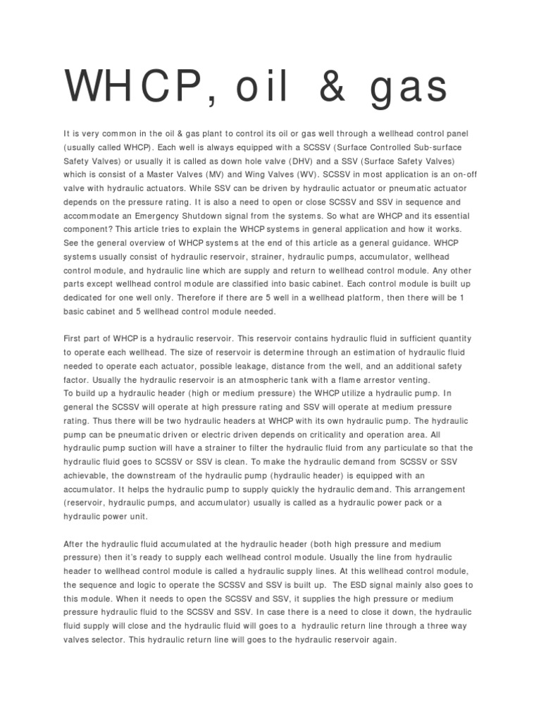 An Overview of Wellhead Control Panels (WHCP) in Oil and Gas Operations ...