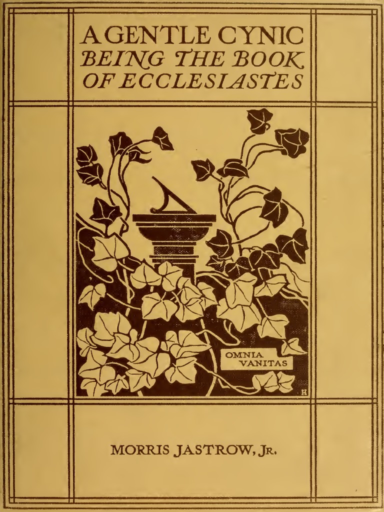 A Gentle Cynic - Morris Jastrow | PDF | Bible | Translations